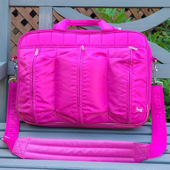 lug | Bags | Lug Bright Pink Flatbed Slim Laptop Bag | Poshmark